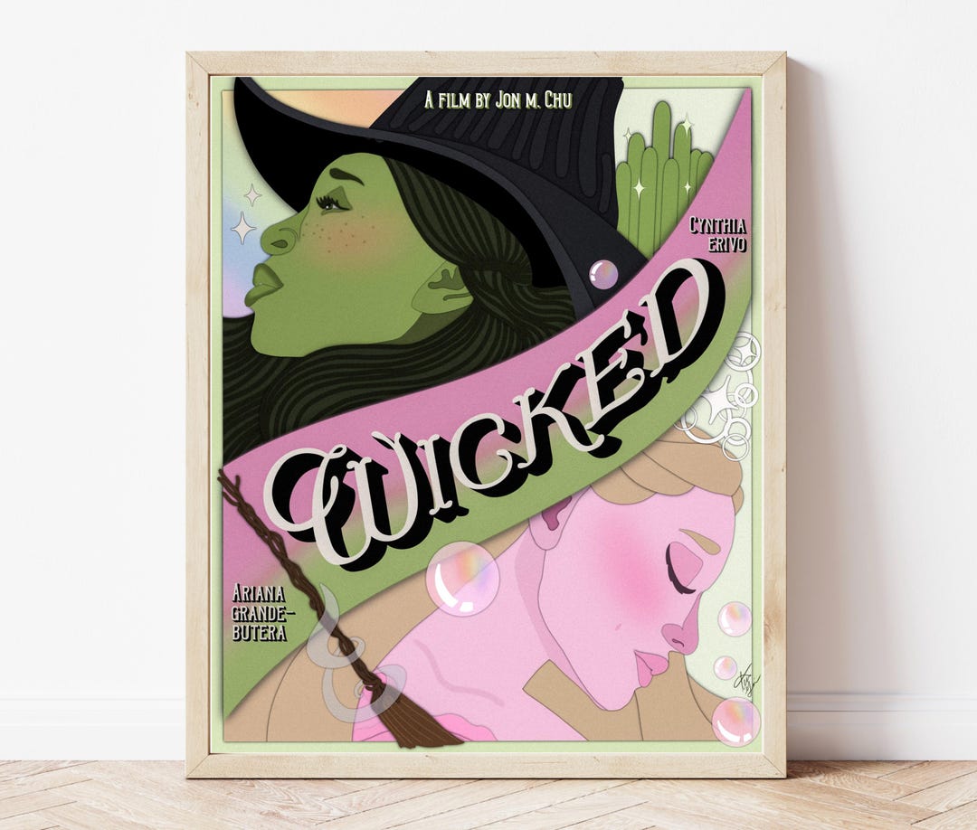Wicked “paper Cut” Movie Poster Print - Movie Poster Art - Etsy