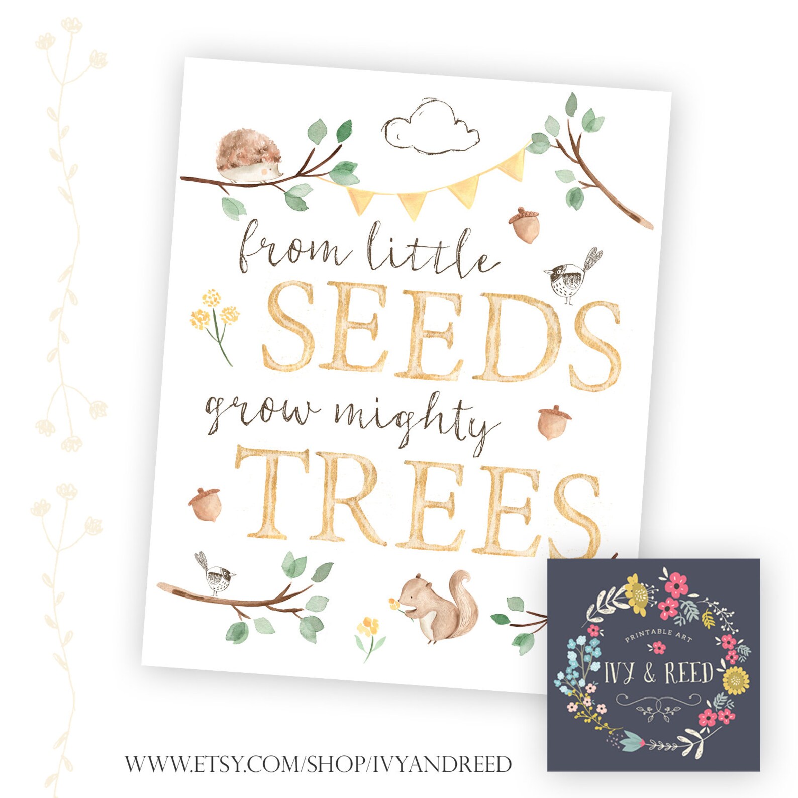 From Little Seeds Grow Mighty Trees Printable Art. Little | Etsy