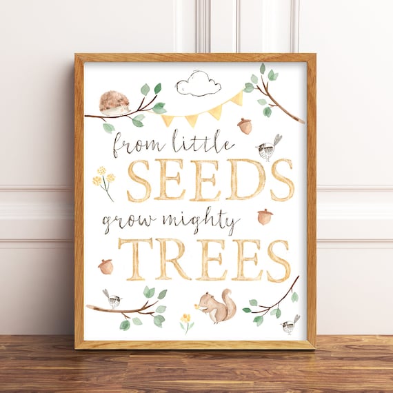 From Little Seeds Grow Mighty Trees Printable Art. Little | Etsy