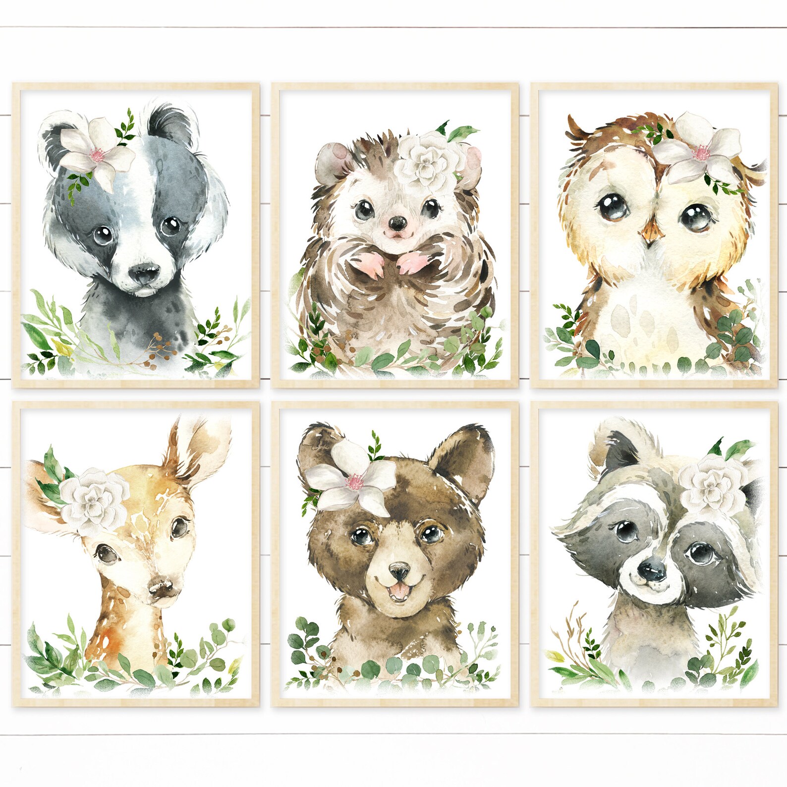 Printable Leafy Greenery Nursery Wall Art Girl. Leafy Greenery Nursery ...