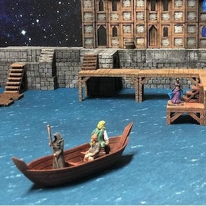 Dnd Ferryman and Boat 28mm Tabletop Terrain Miniatures RPG D&D - Etsy