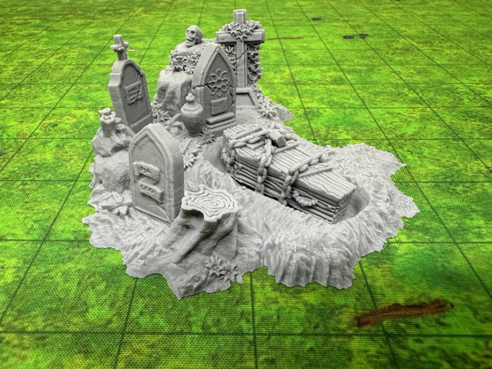 Dnd Grave Scene Tombstones Coffin Cemetery Graveyard Mausoleum Burial ...