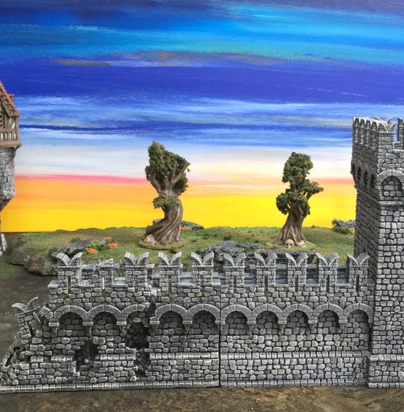 Dnd Ruined Port Winterdale Bastion and Ramparts Castle Tabletop Scatter ...