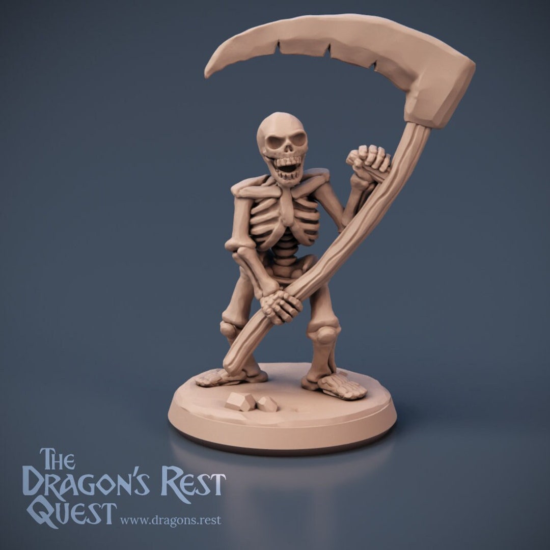 Dnd Skeleton With Scythe Dragon's Rest Dungeon Mausoleum Graveyard Army ...