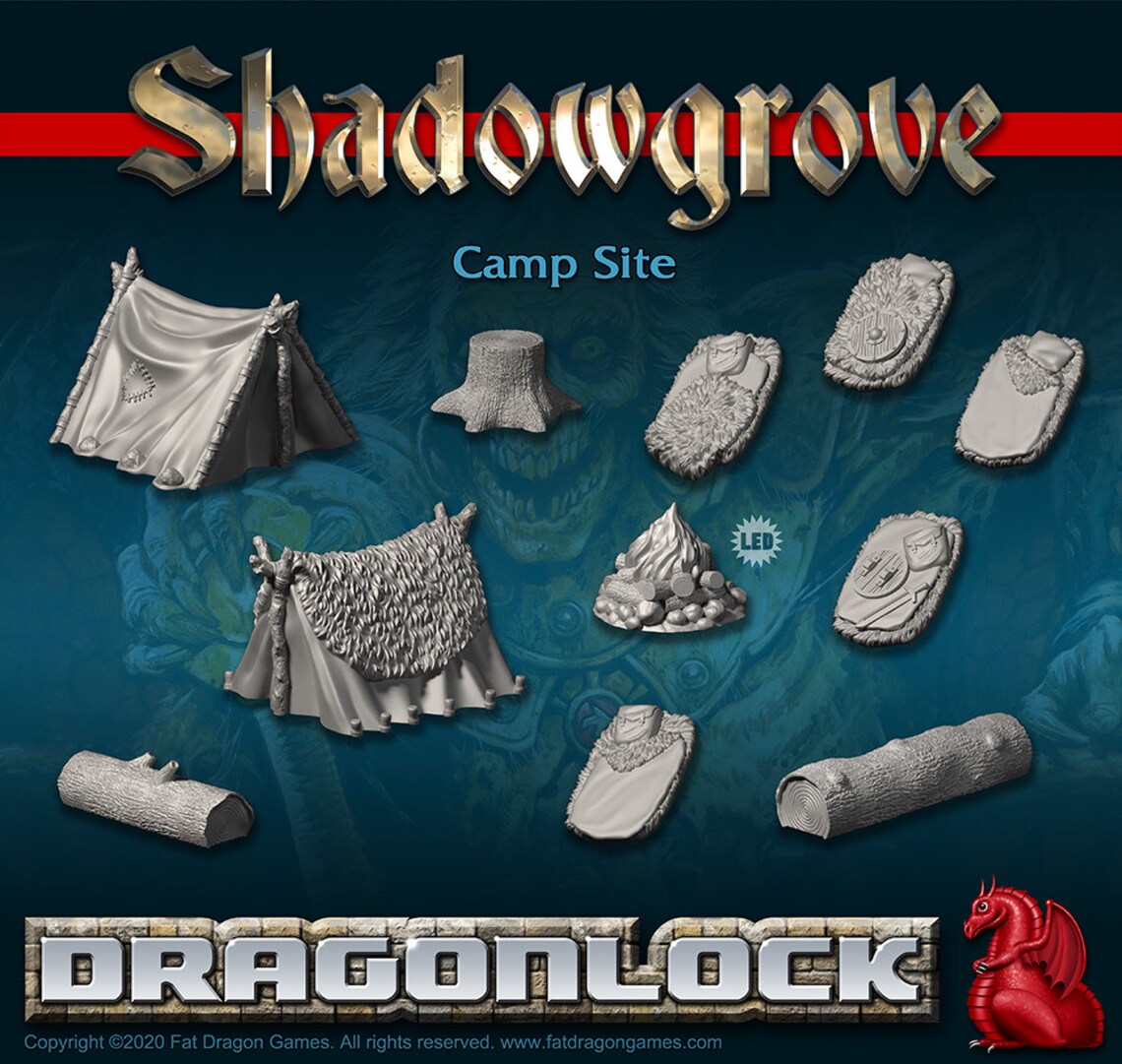 Dnd Large Camp Set Tents Campfire Traveler Campsite Tabletop Scatter ...