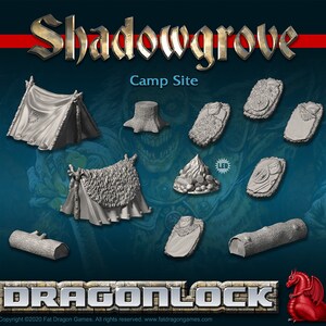 Dnd Large Camp Set Tents Campfire Traveler Campsite Tabletop Scatter ...