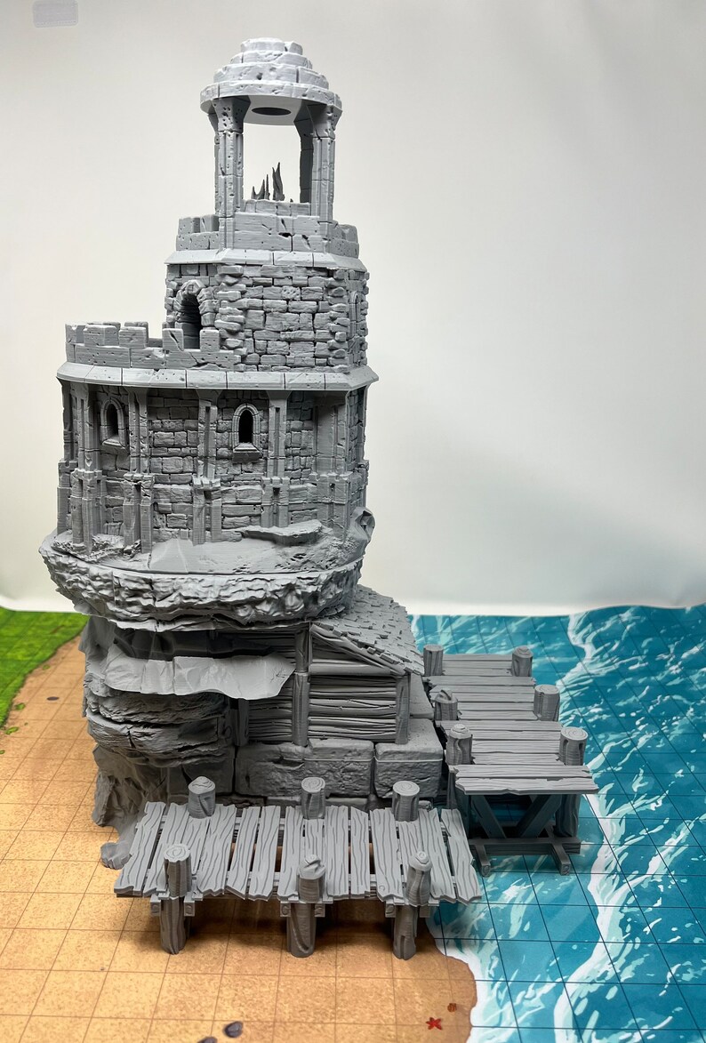 Dnd Lighthouse Watchtower Seaport Beach Cove Tabletop Scatter Terrain ...