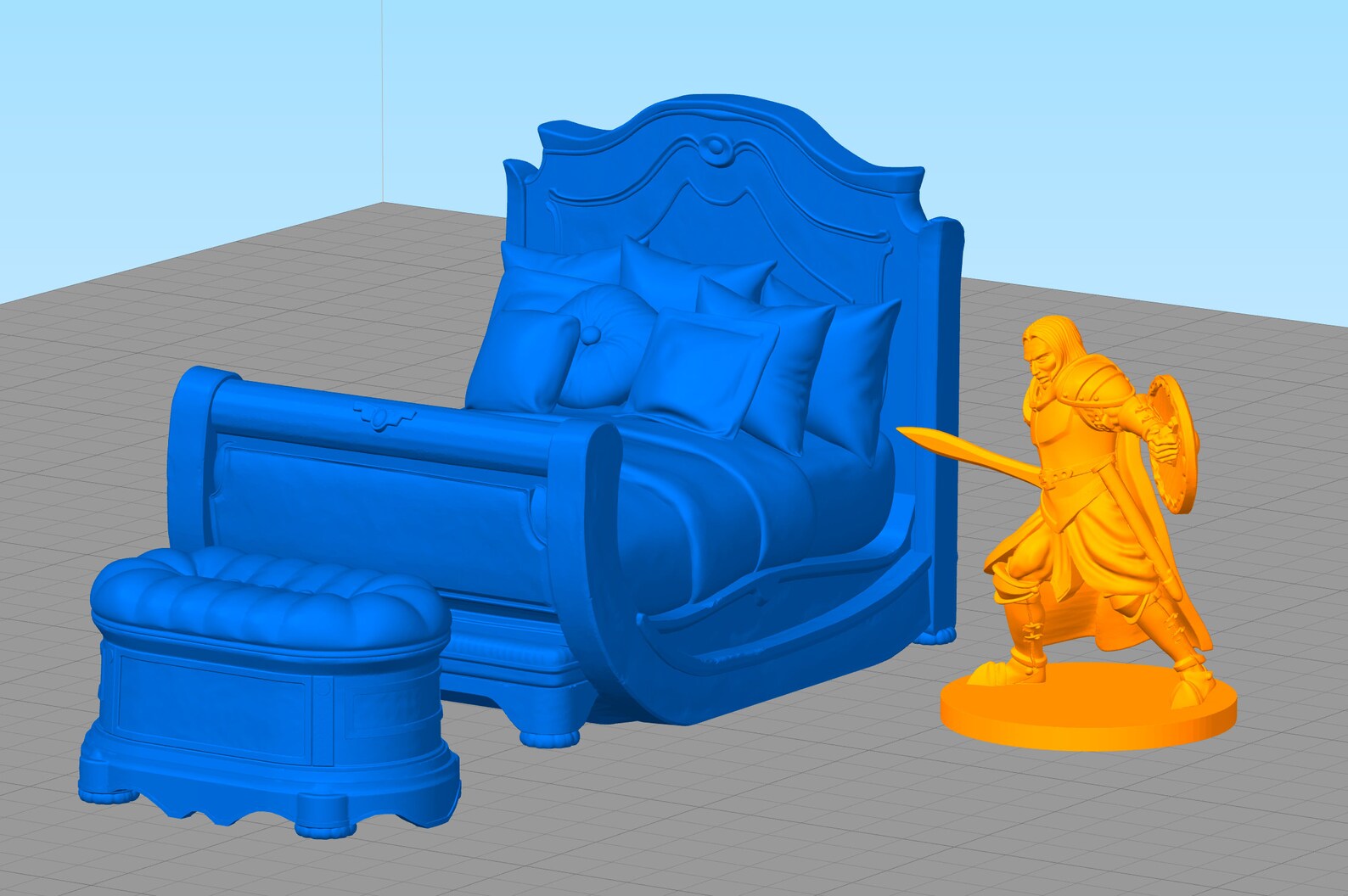 Dnd Large Bed Village House Furniture for Home Tabletop Scatter Terrain ...