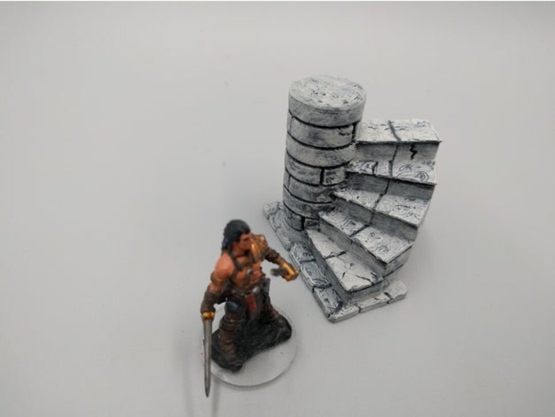 Dnd Crypt Tomb Spiral Stairs Mausoleum Staircase- 28mm Tabletop Scatter ...
