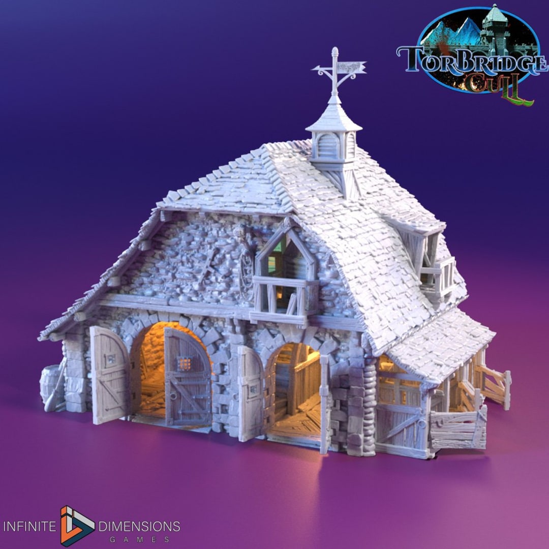 Dnd Horse Stables Coach House Last Hearth 28mm Miniature Torbridge Cull ...