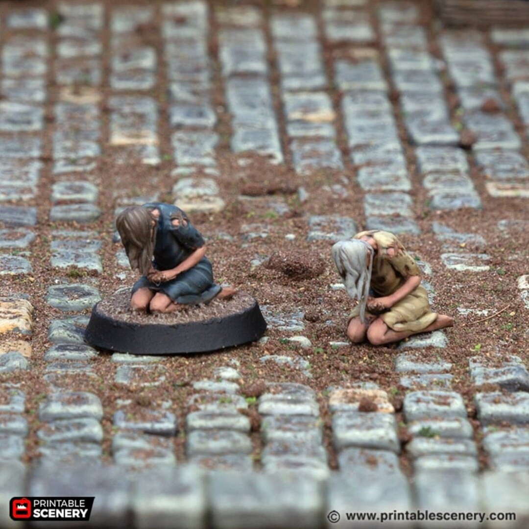 Dnd ONE Prisoner Woman on Knees Slums Beggar NPC 28mm Miniature ...