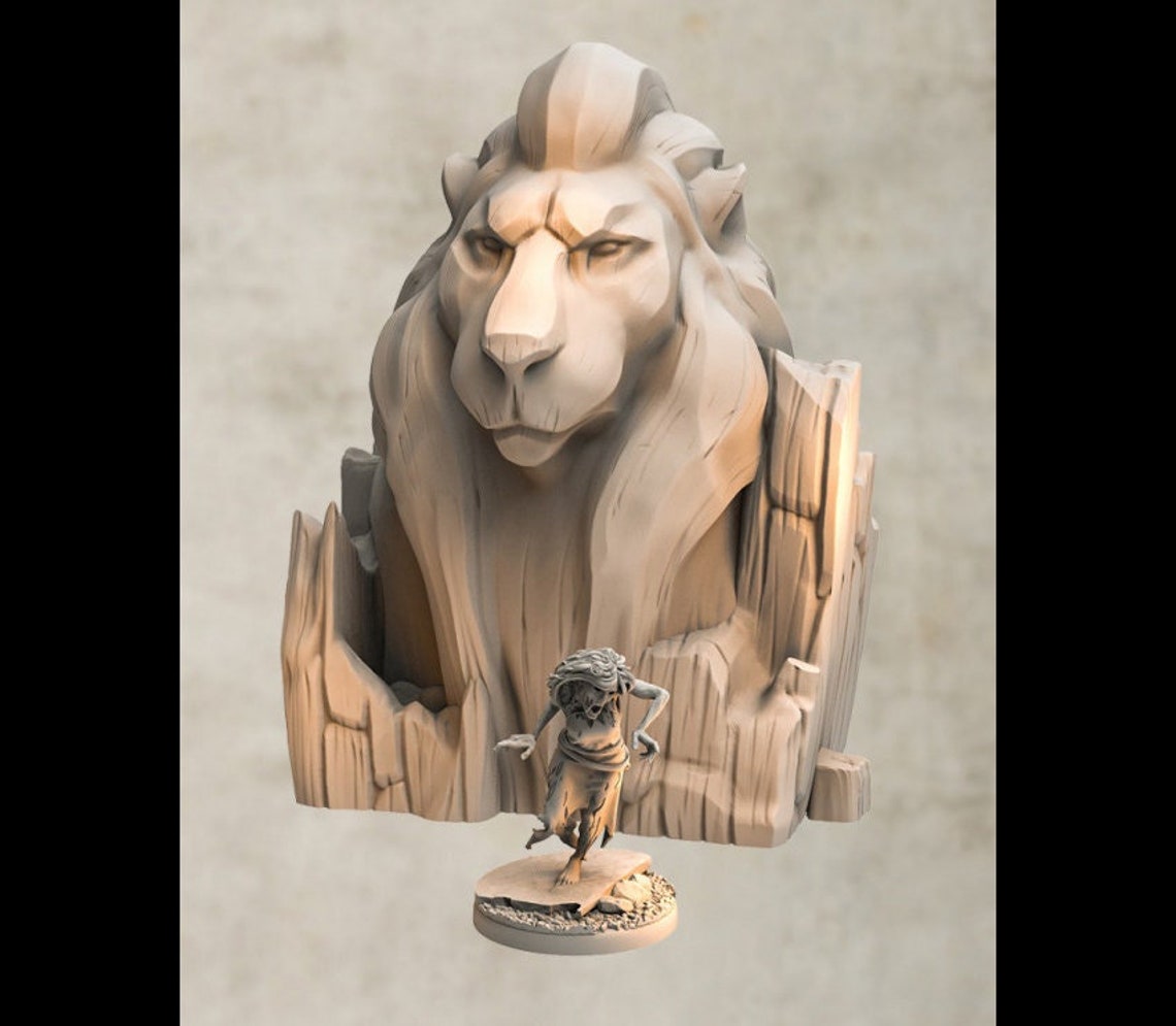 Dnd Ancient Lion Ruins 28mm Scatter Terrain Throne Room RPG D&D ...