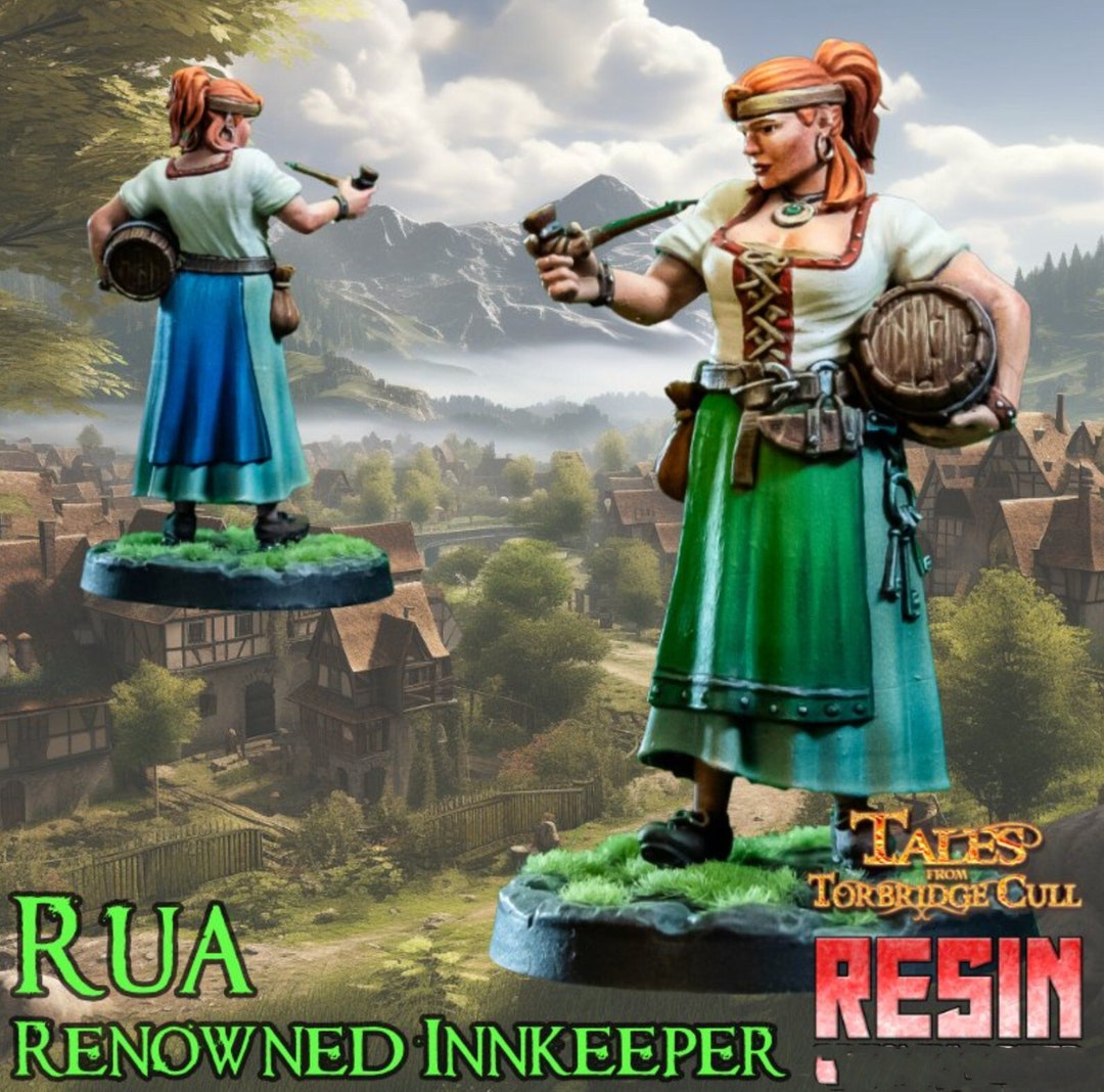 Dnd RESIN Rua Renowned Innkeeper Tavern Owner 28mm Miniature Medieval ...