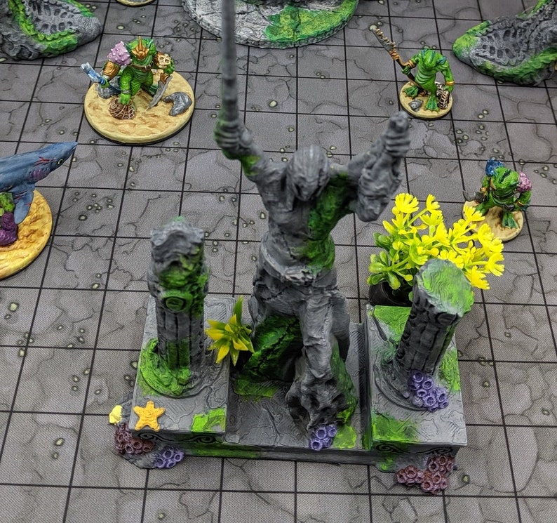Dnd Atlantis Statue Ruins Ocean Underwater Tabletop Terrain - Etsy