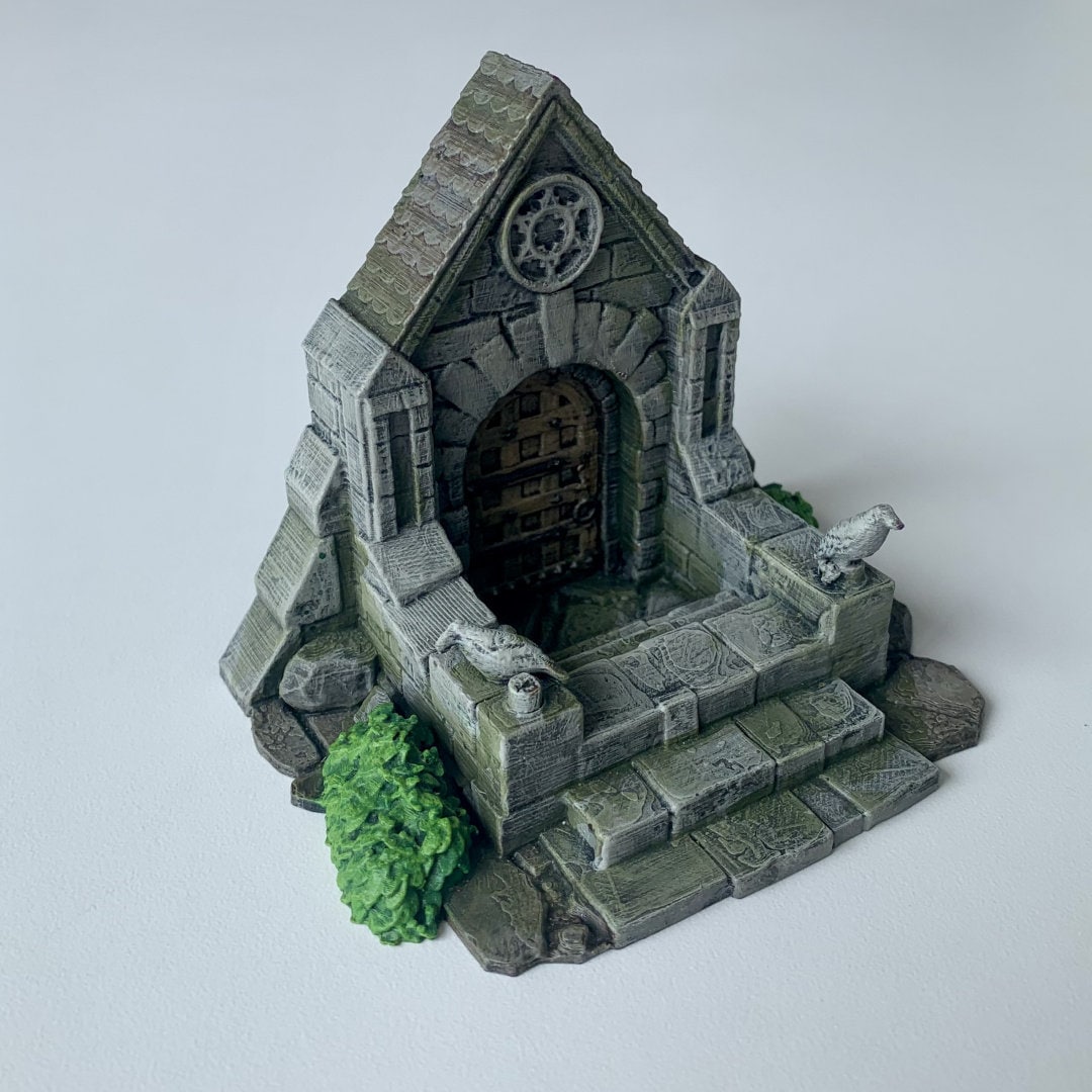 Dnd Crypt Entrance Mausoleum Graveyard Cemetery Tabletop Terrain ...