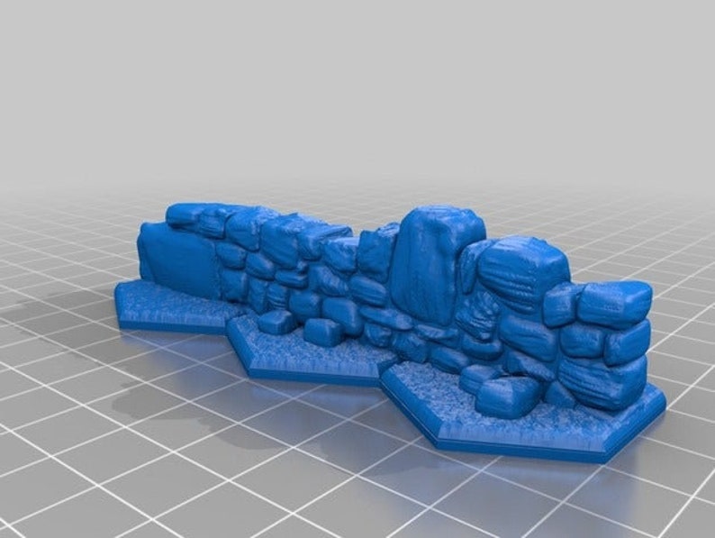 Dnd Flat Modular Walls Hex Tiles Custom Game 28mm Tabletop | Etsy