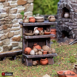 Dnd RESIN Potter Market Shop From King and Country Village Medieval ...