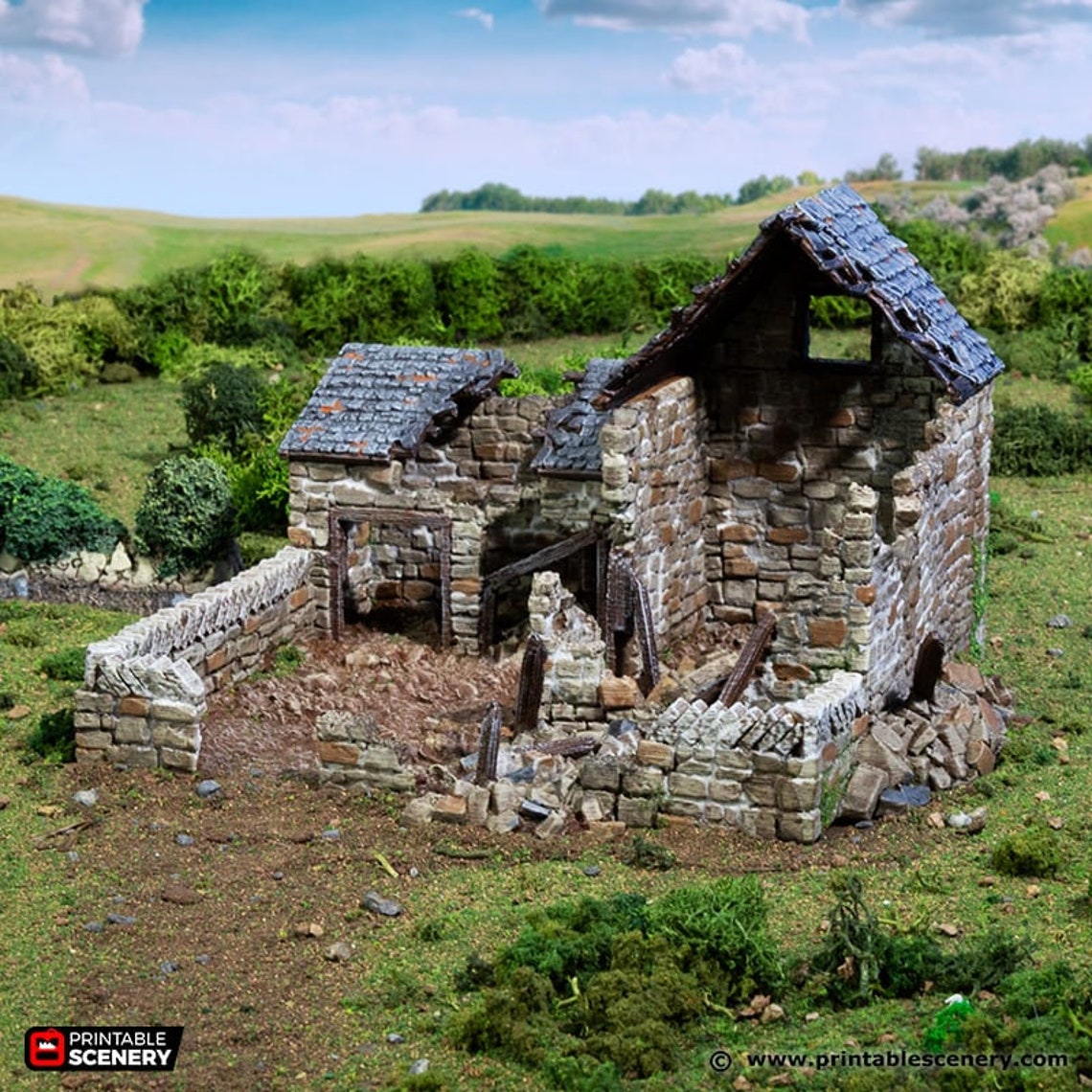 Dnd Ruined Farm Pig Pen From King and Country Village Tabletop - Etsy
