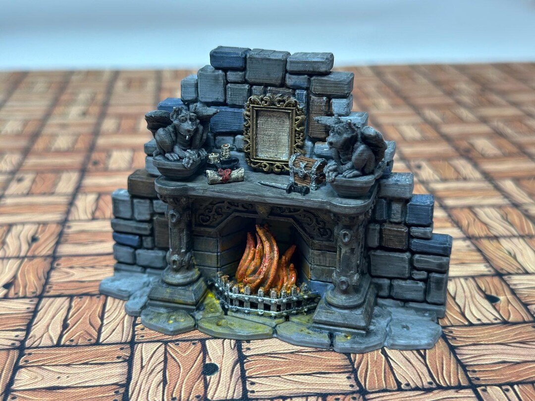 Dnd PAINTED Fireplace With Mantel Village Furniture Castle Inn Tavern ...