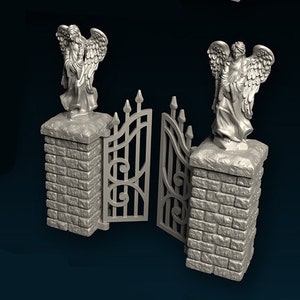 Dnd Cemetery Graveyard Gates Tabletop Village Tabletop Scatter Terrain ...