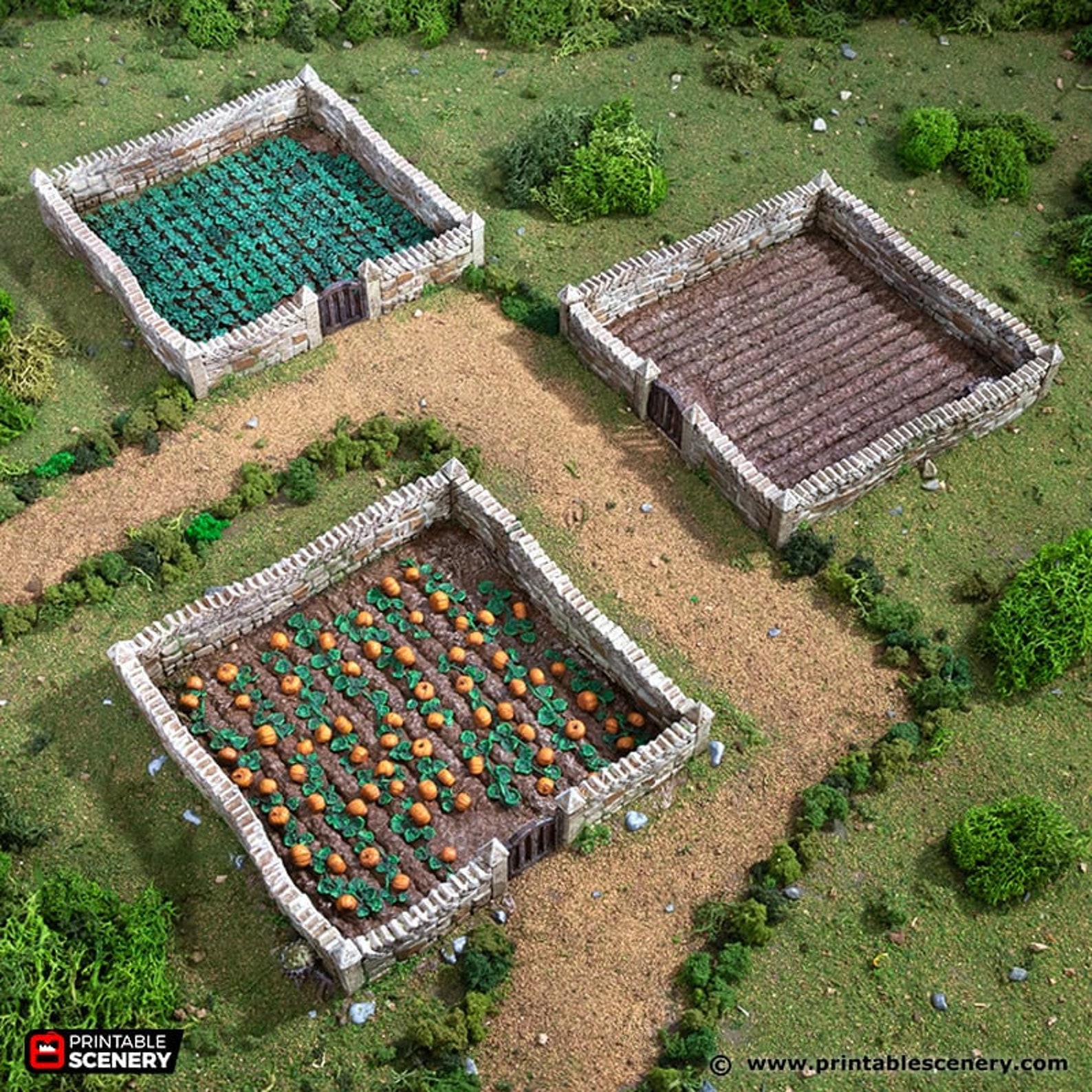 Dnd Bare Field Crop Vegetable Garden Country and King Village Tabletop ...