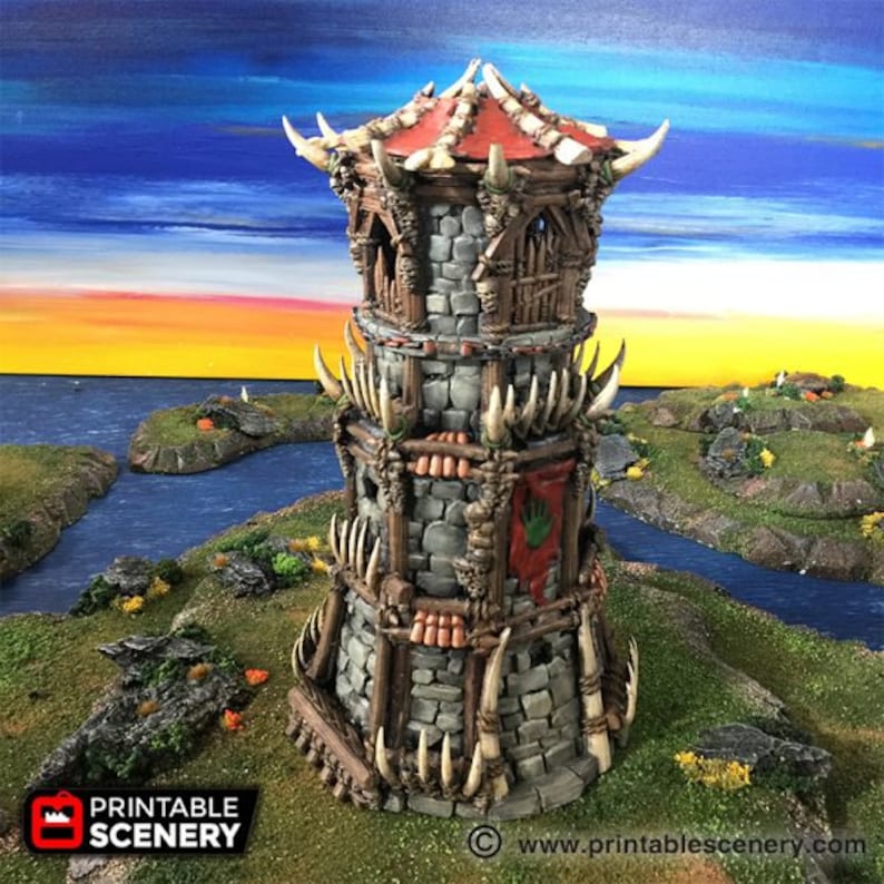 Dnd Orc Tribal Fort Tower Tabletop Barbarian Village Scatter Tribe ...