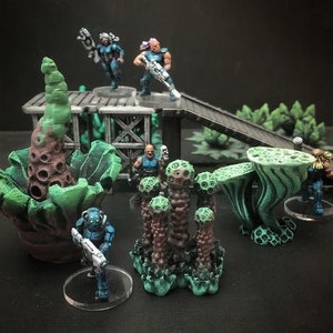 Dnd Sci-fi Alien Planet Flora Plants Star Wars Legion 28mm Tabletop ...