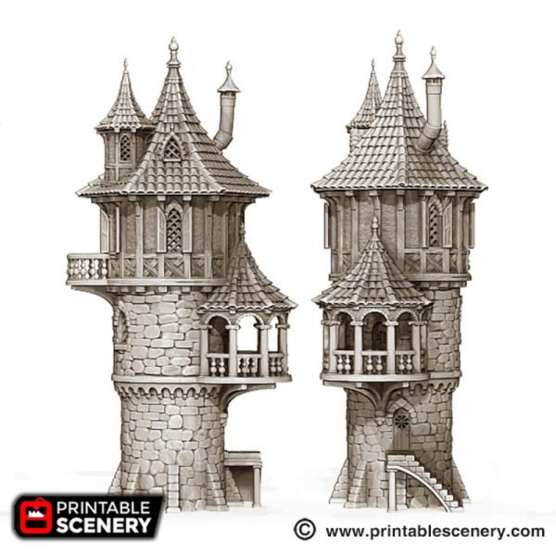 Dnd Wizard Tower Village Tabletop Scatter Terrain RPG D&D - Etsy