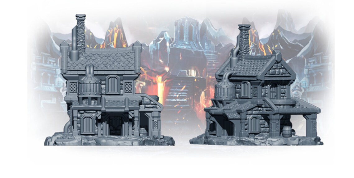 Dnd Dwarven Brewery Mountain Dwarf Mining Mountain City Scatter Village ...