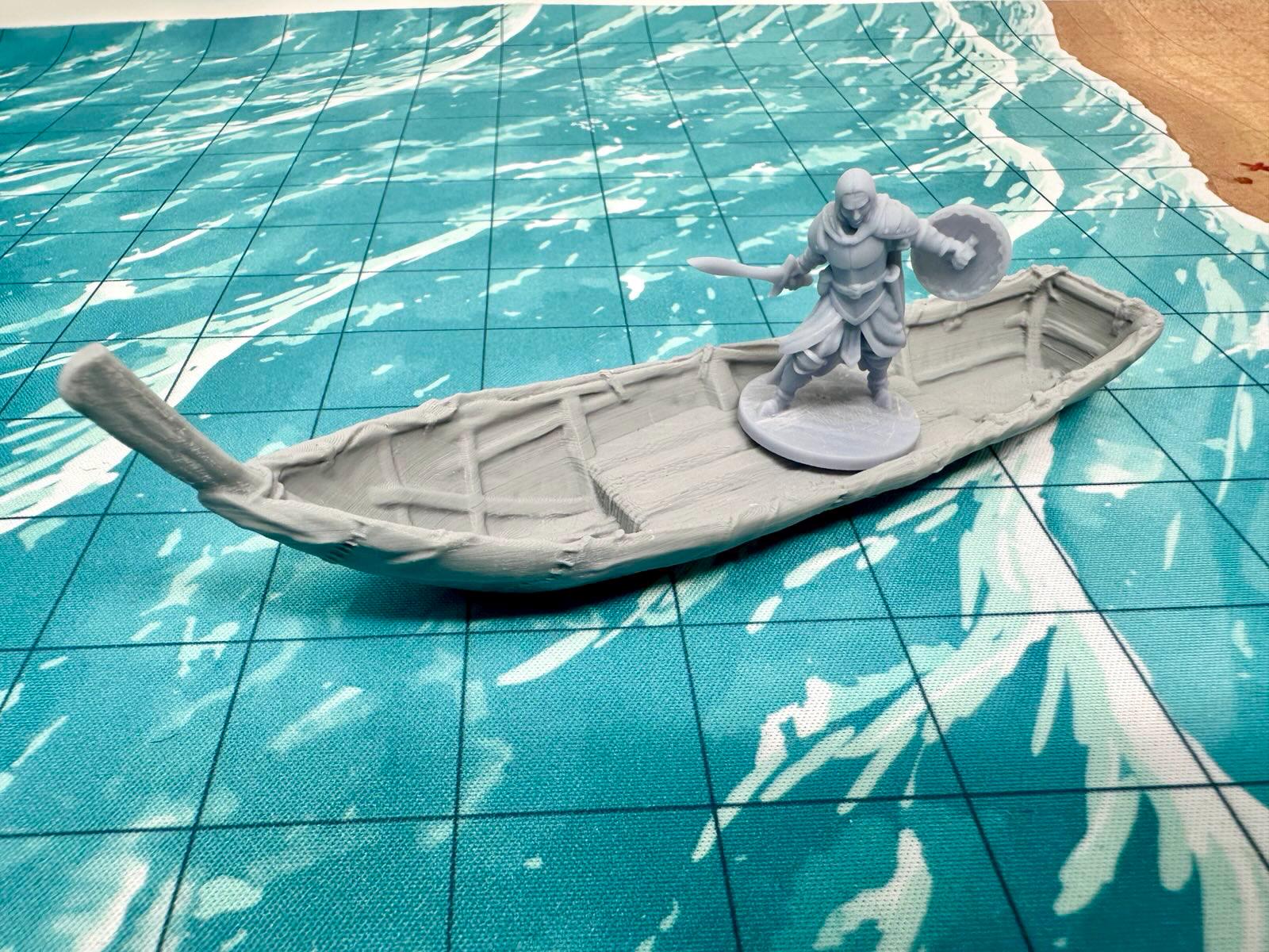 Dnd Primitive Boat and Cargo Rowboat Canoe Dinghy Tabletop Scatter ...
