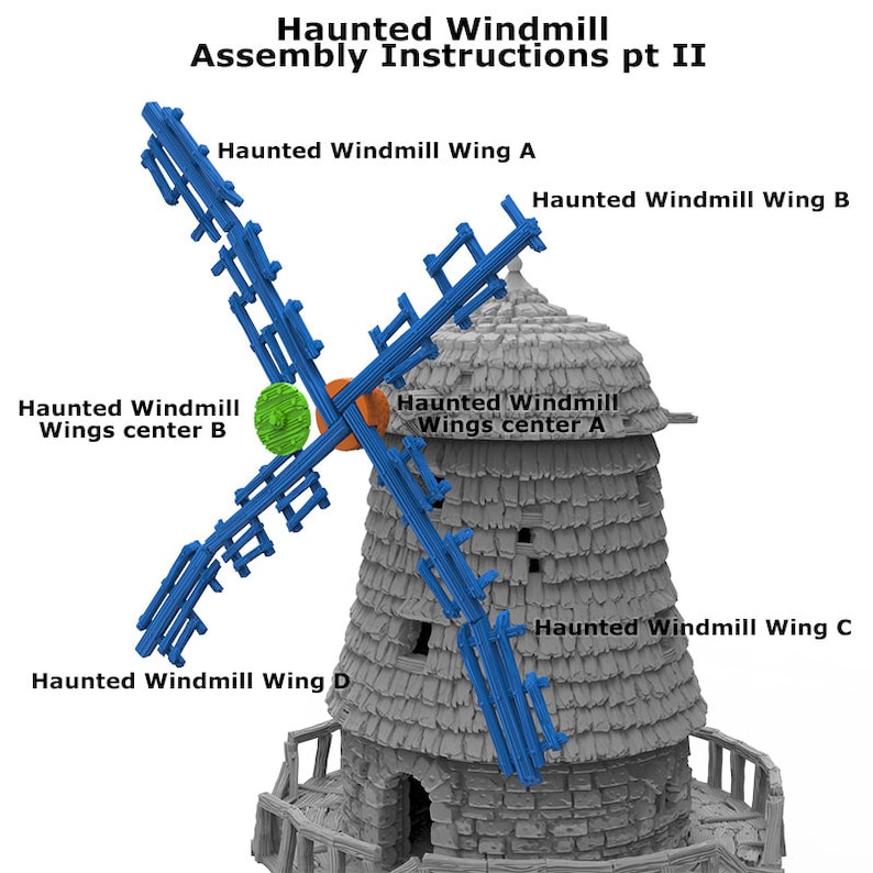 Dnd Haunted Windmill War Ruins Shadow Fey Tabletop Scatter Terrain RPG ...