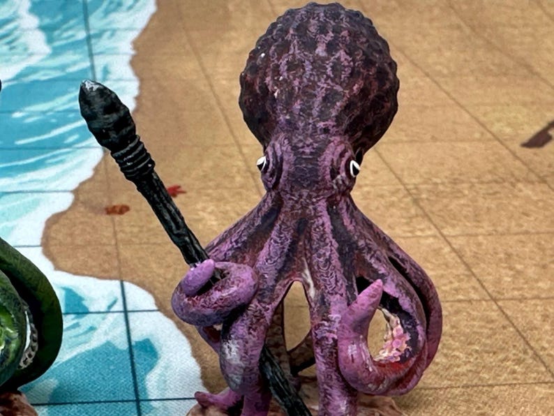 Dnd Octopus Warrior Octopoid Mind Flayer RESIN 28mm Sea Creature ...