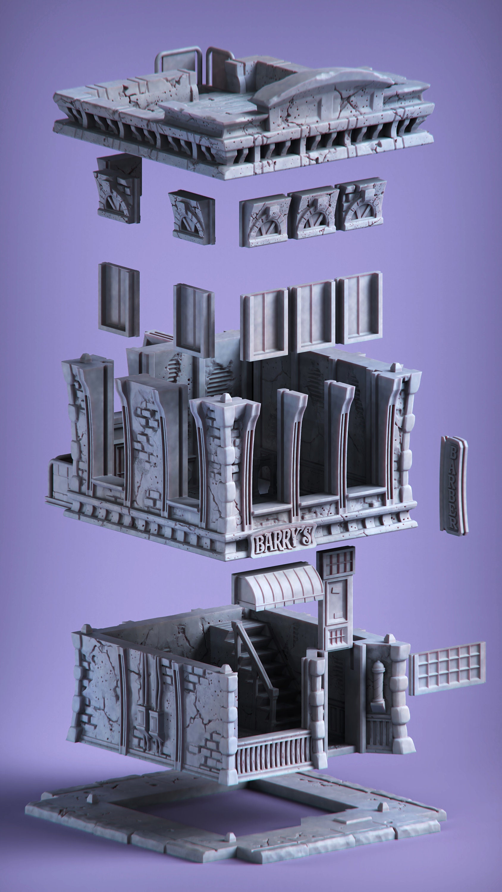 Dnd Barry's Barber Shop Barbershop Western Town Railway Terrain ...