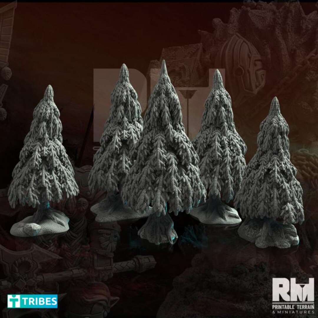 Dnd Fir Trees Evergreen Tree Set Tabletop Scatter Terrain World ...