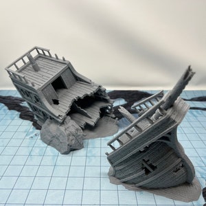 Dnd Shipwreck Ship Wreck Ruins Pirate Seaport War Battle Ruins Tabletop ...