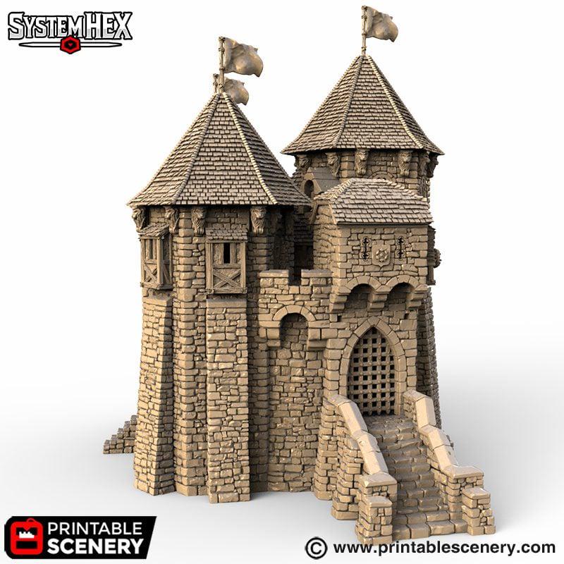 Dnd Hex King's Keep Quarters Castle Medieval Village RPG Pathfinder D&D ...