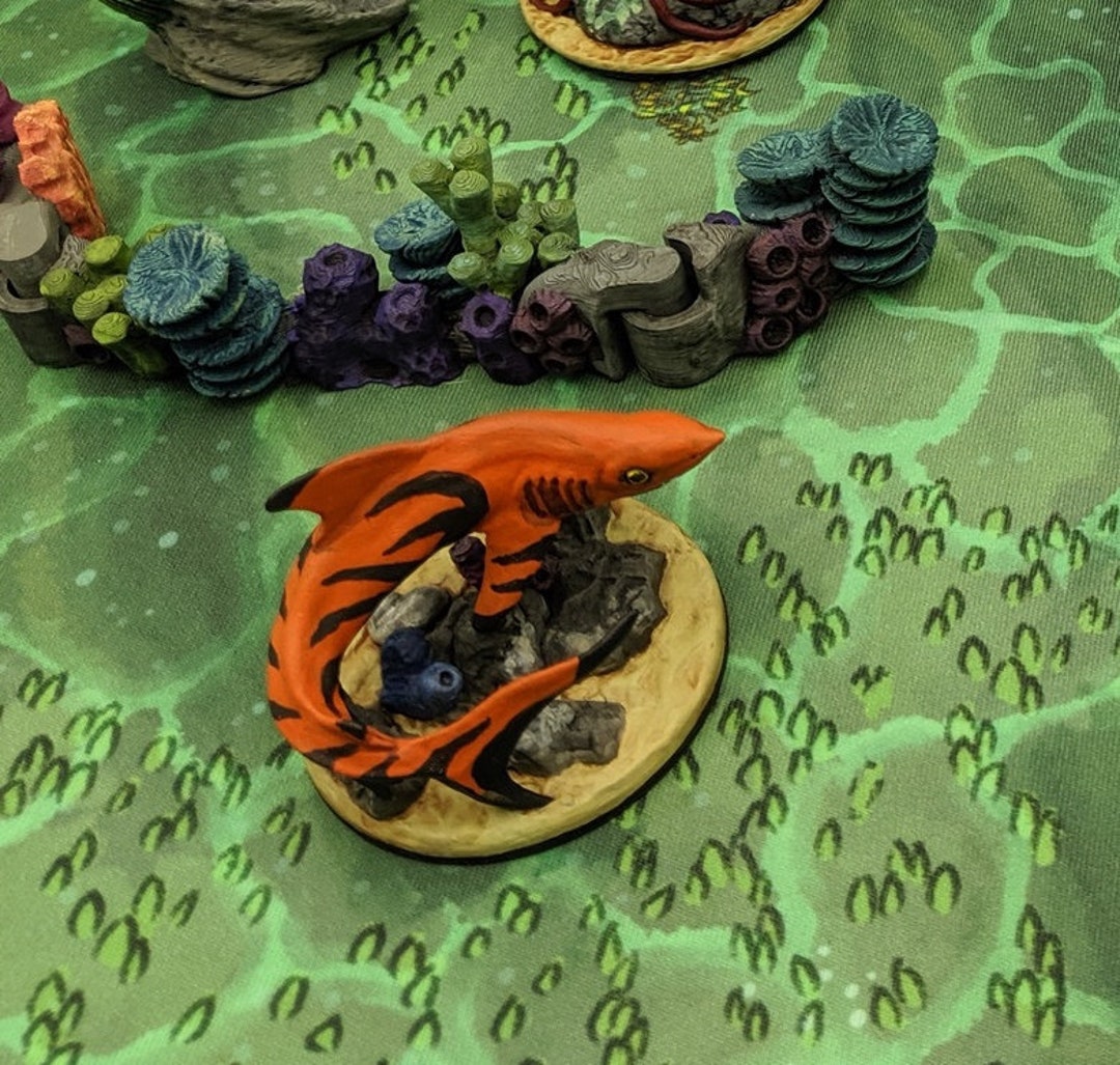 Dnd Shark Tabletop Ocean Terrain Atlantis Sea Creature Miniature RPG D ...
