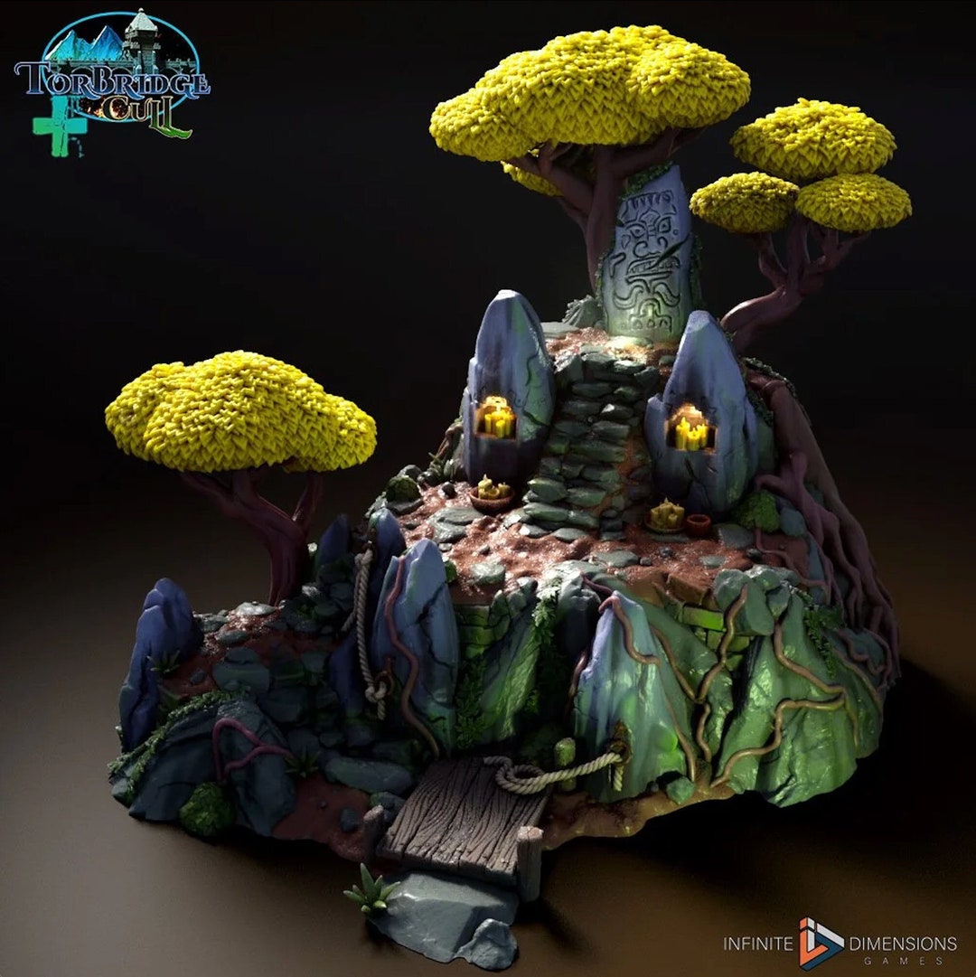 Dnd Island of the Gods Shrine Enchanted Magic Isle Miniature Torbridge ...