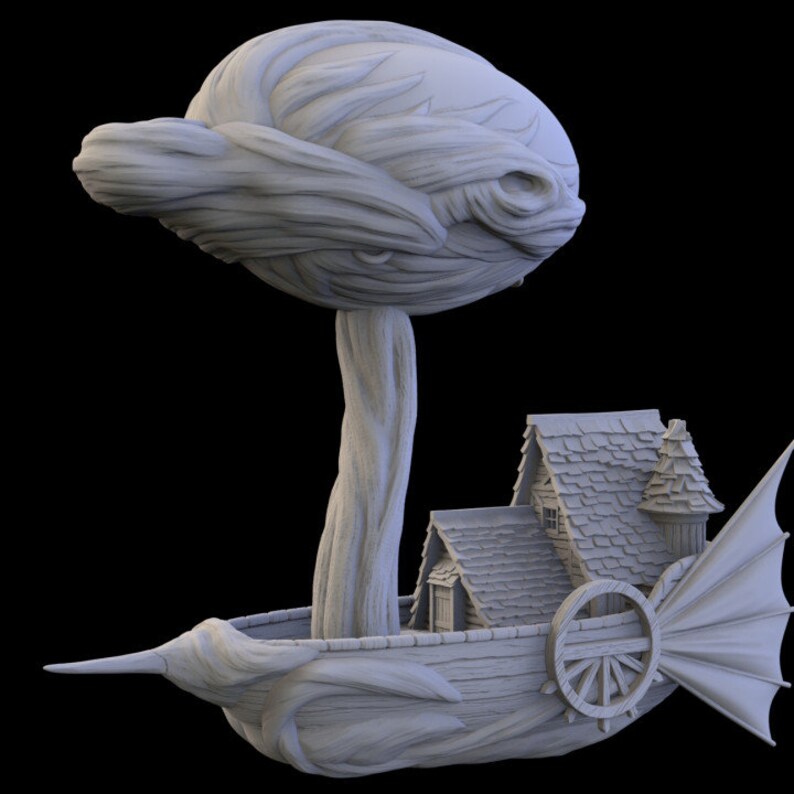 Dnd Falet Glider Balloon Ship Airship Elven Gnome Druid Fantasy Forest ...