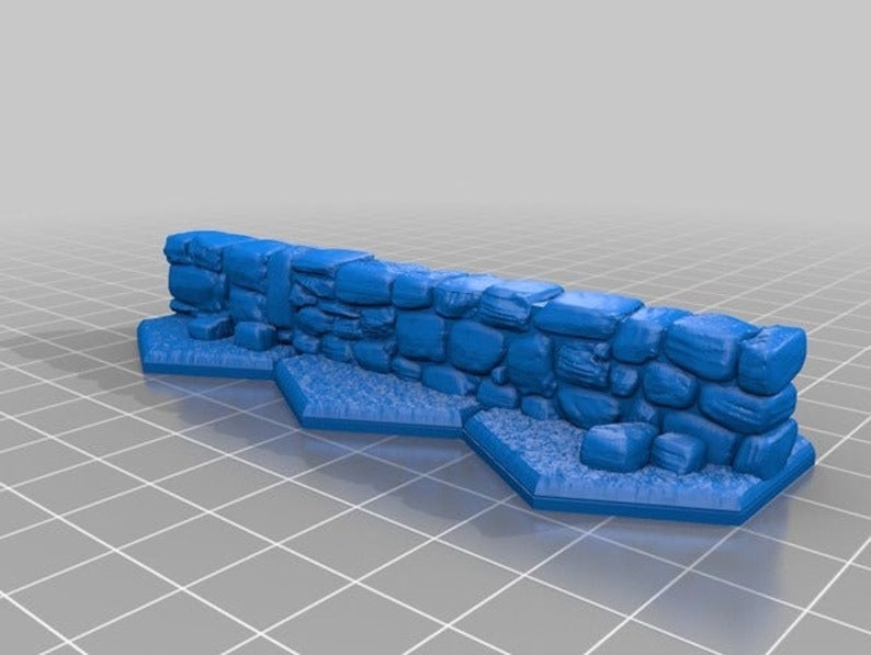 Dnd Flat Modular Walls Hex Tiles Custom Game 28mm Tabletop | Etsy