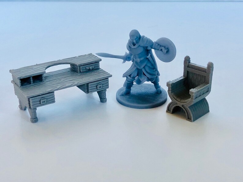 Dnd Study Desk and Chair Furniture for Library Hall House - Etsy