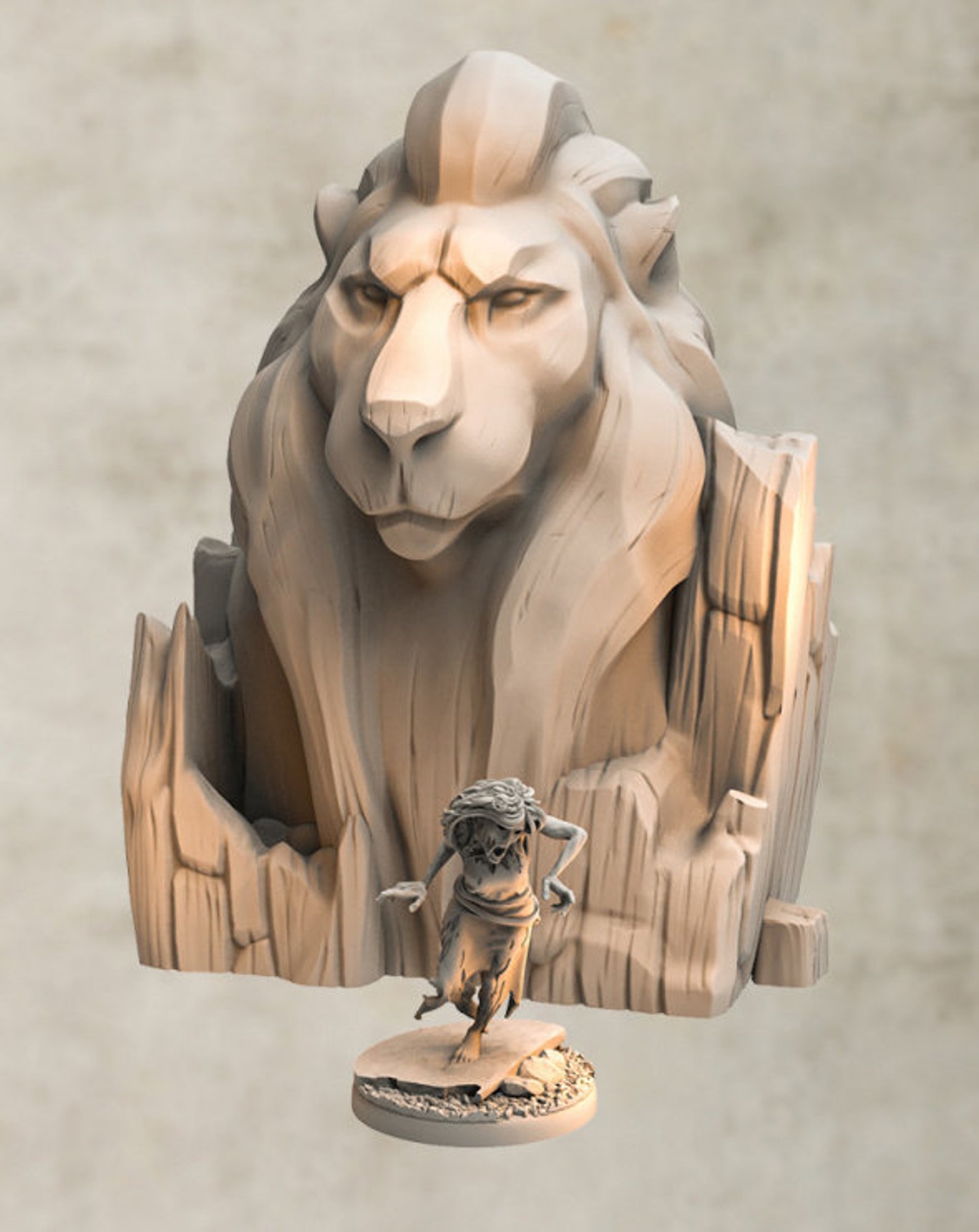 Dnd Ancient Lion Ruins 28mm Scatter Terrain Throne Room RPG D&D ...
