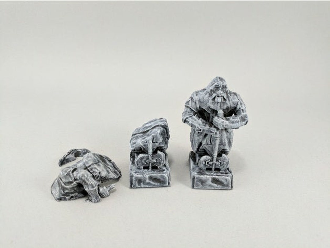 Dnd Dwarven Dwarf Statue Monument Sculpture Ruins- Tabletop Scatter ...