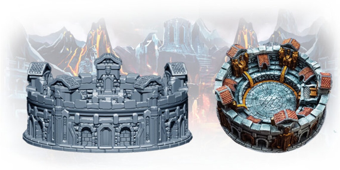 Dnd Dwarven Arena Colosseum Dwarf Mountain City Architecture Tabletop ...