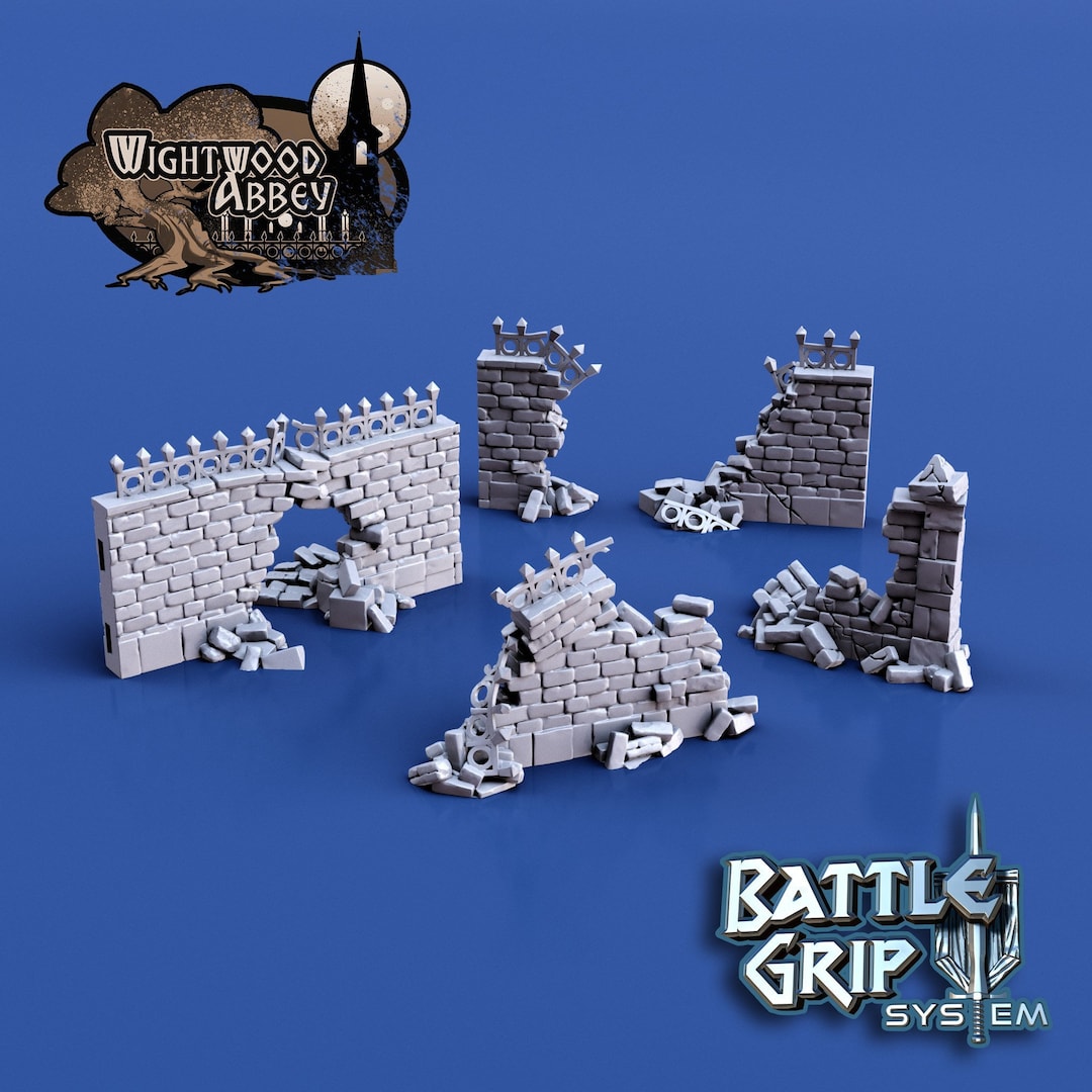 Dnd Battle Grip Stone Walls Ruins Modular Medieval Castle Ramparts ...