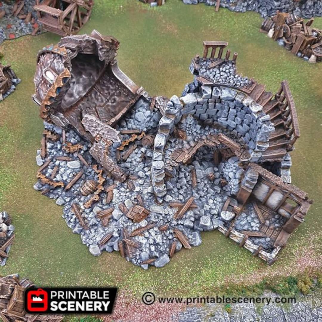 Dnd Ruined Observatory Tower Fantasy Ruins Tabletop Scatter Terrain RPG ...