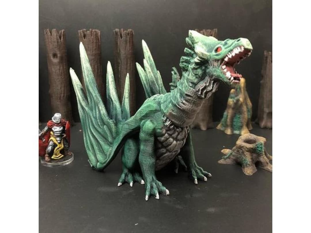 Dnd Emerald Forest Dragon Woodland Wyrm Drake Wyvern Tabletop Scatter ...