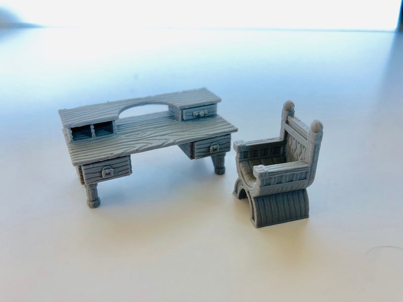 Dnd Study Desk and Chair Furniture for Library Hall House - Etsy