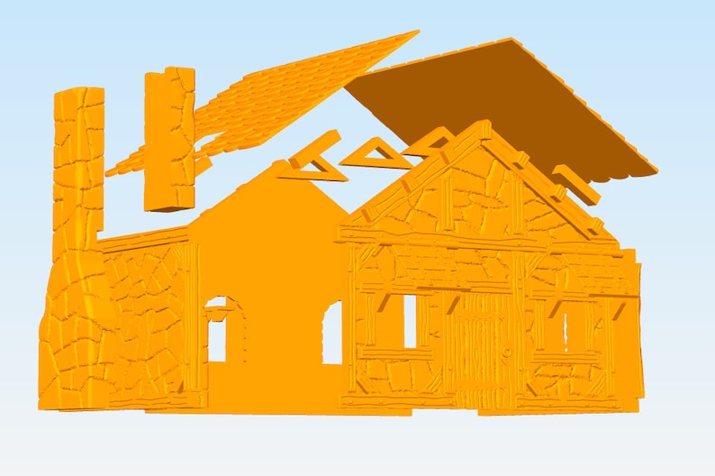 Dnd Small STONE House Village Tabletop Terrain Miniature RPG D&D ...