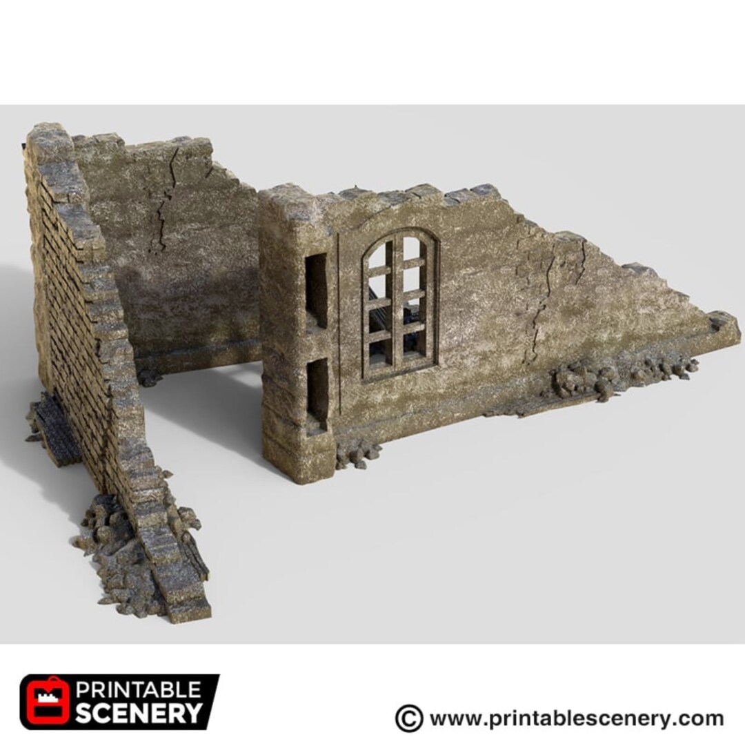 Dnd Ruined Walls Town Rubble French War Ruins Tabletop Scatter Terrain ...
